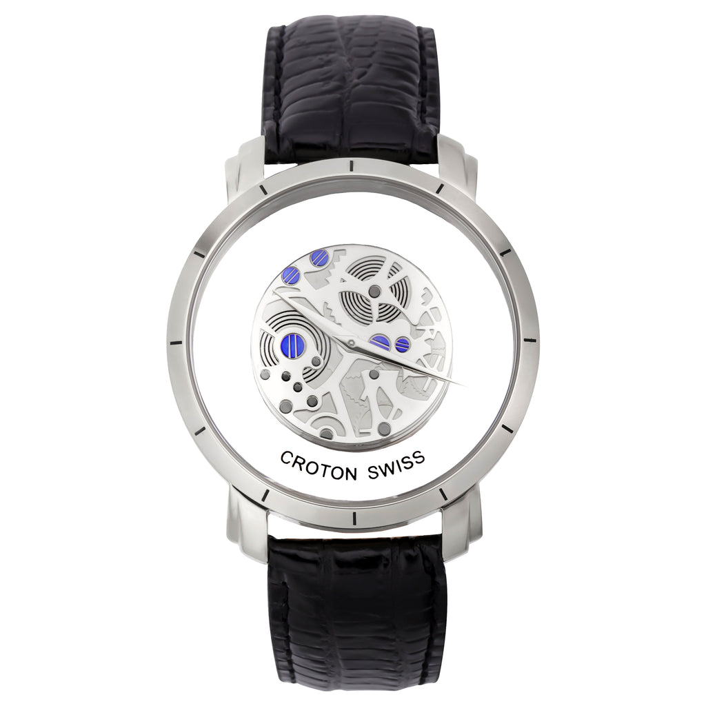 Croton Men's "Circuit Breaker" Swiss Quartz See-Through Dial Watch ...
