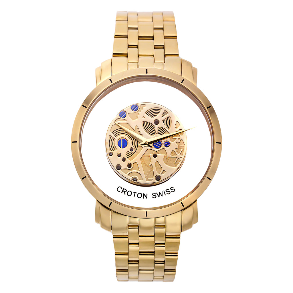 Croton Men's "Circuit Breaker" Swiss Quartz See-Through Dial Watch ...